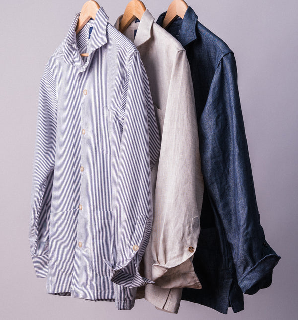 Blue Stripe Seersucker Wye Shirt Jacket - NewEnglandShirtCo