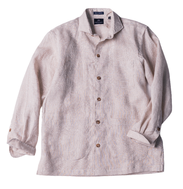 Oatmeal Linen Wye Shirt Jacket - NewEnglandShirtCo